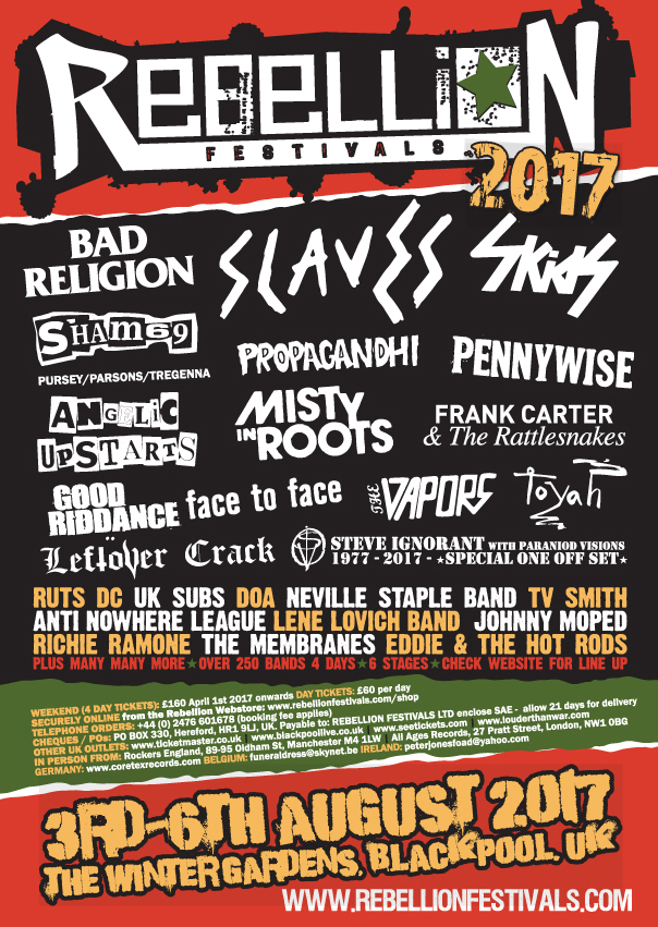 The Punk Site 'Rebellion Festival 2017' Preview, Part Four ...